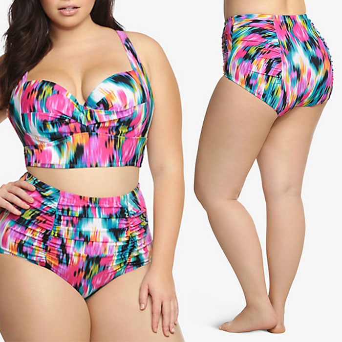 Kenneth Cole Reaction Plus Size Ruffle Halter Bikini Top And Ruffle
